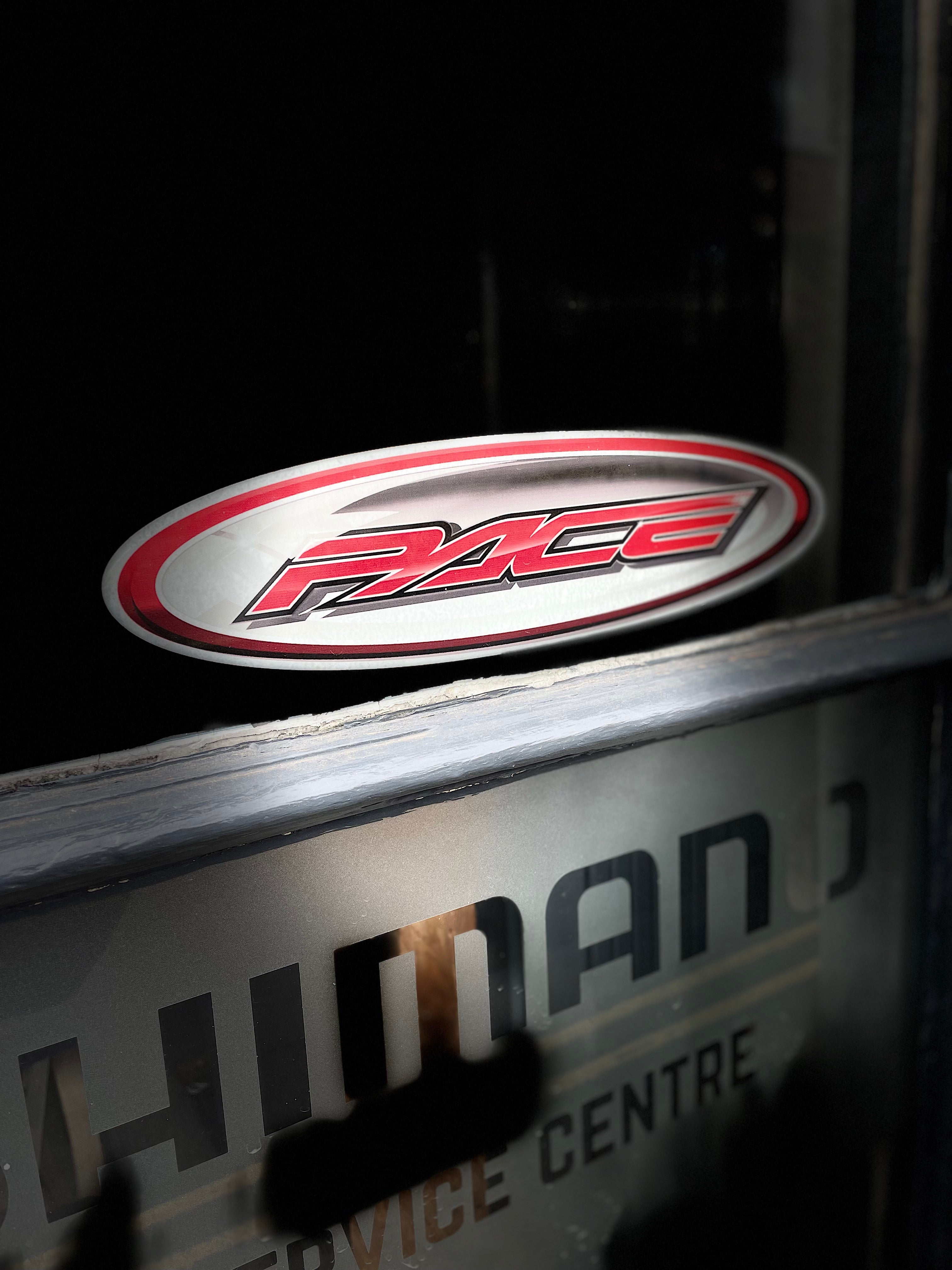 Retro Pace oval logo window sticker – Pace Cycles